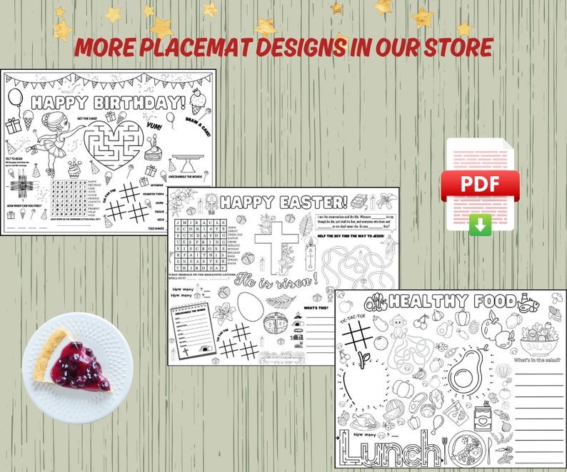 Printable Mermaid Birthday Placemat for Girls, Mermaid Birthday ...