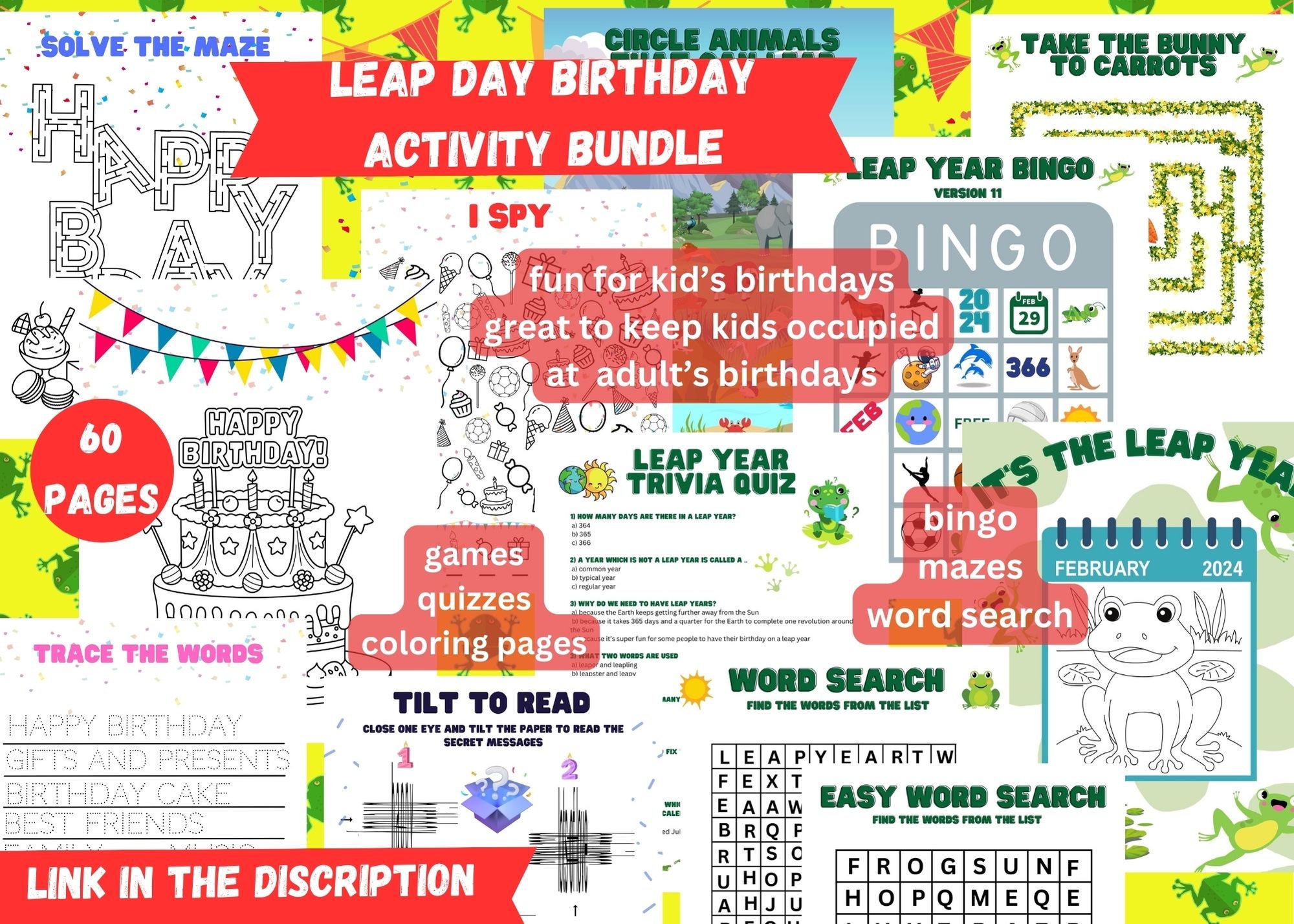 Editable Leap Year Birthday Invite Template, February 29 Birthday ...