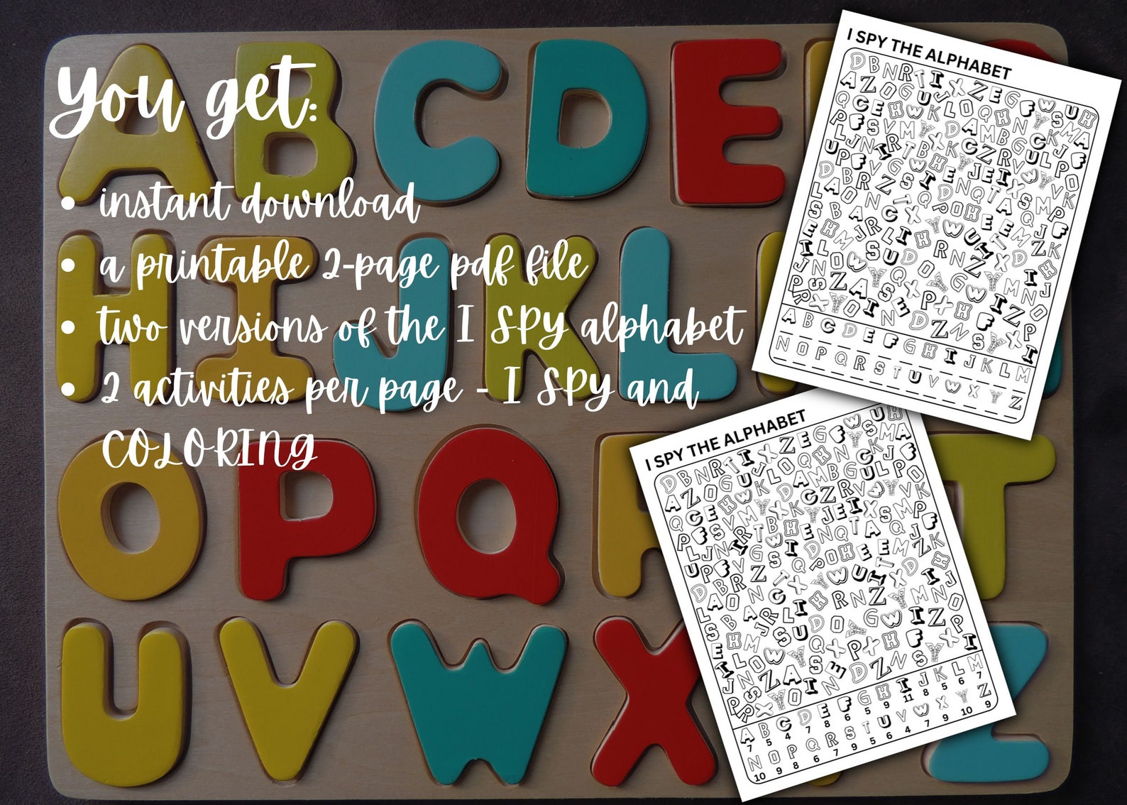 I Spy Abcs, I Spy Alphabet Activity for Kids; Preschool, Kindergarten ...