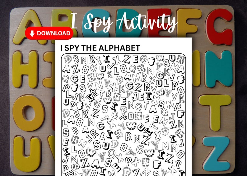 I Spy Abcs, I Spy Alphabet Activity for Kids; Preschool, Kindergarten ...