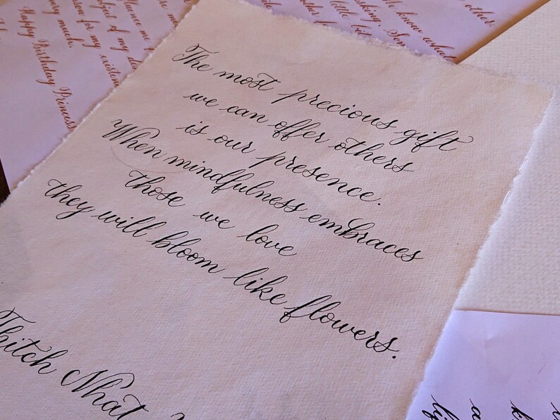 Custom Calligraphy, Personalized Handwritten Message, Custom Quote ...