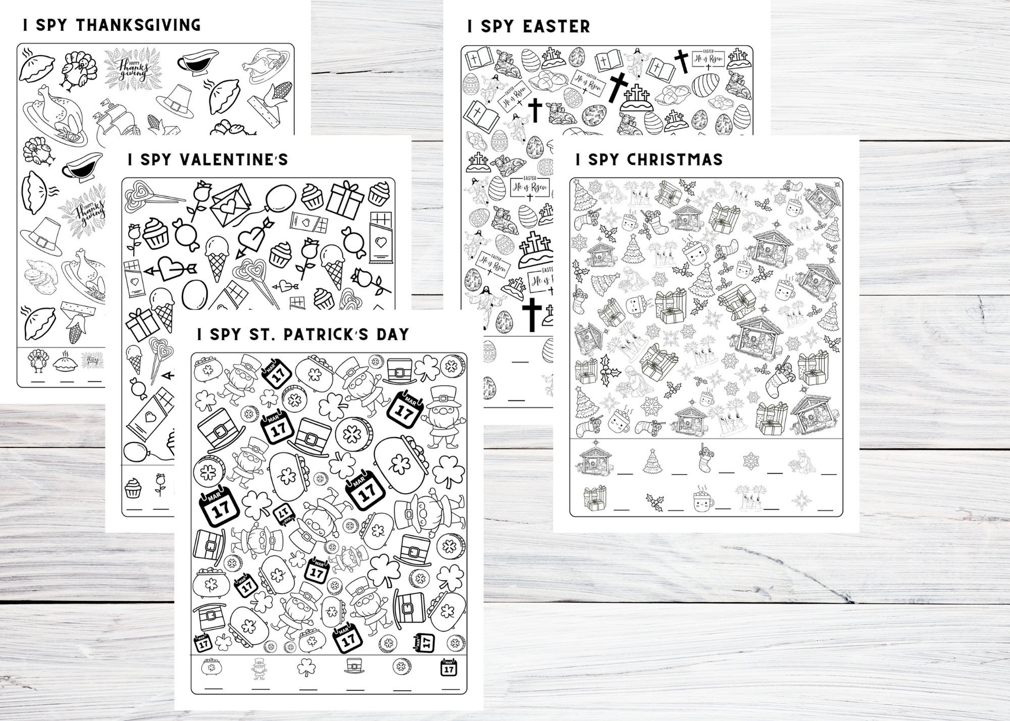 Printable 42 I SPY Pages for Kids Activities for Trips - Holidays, Food ...