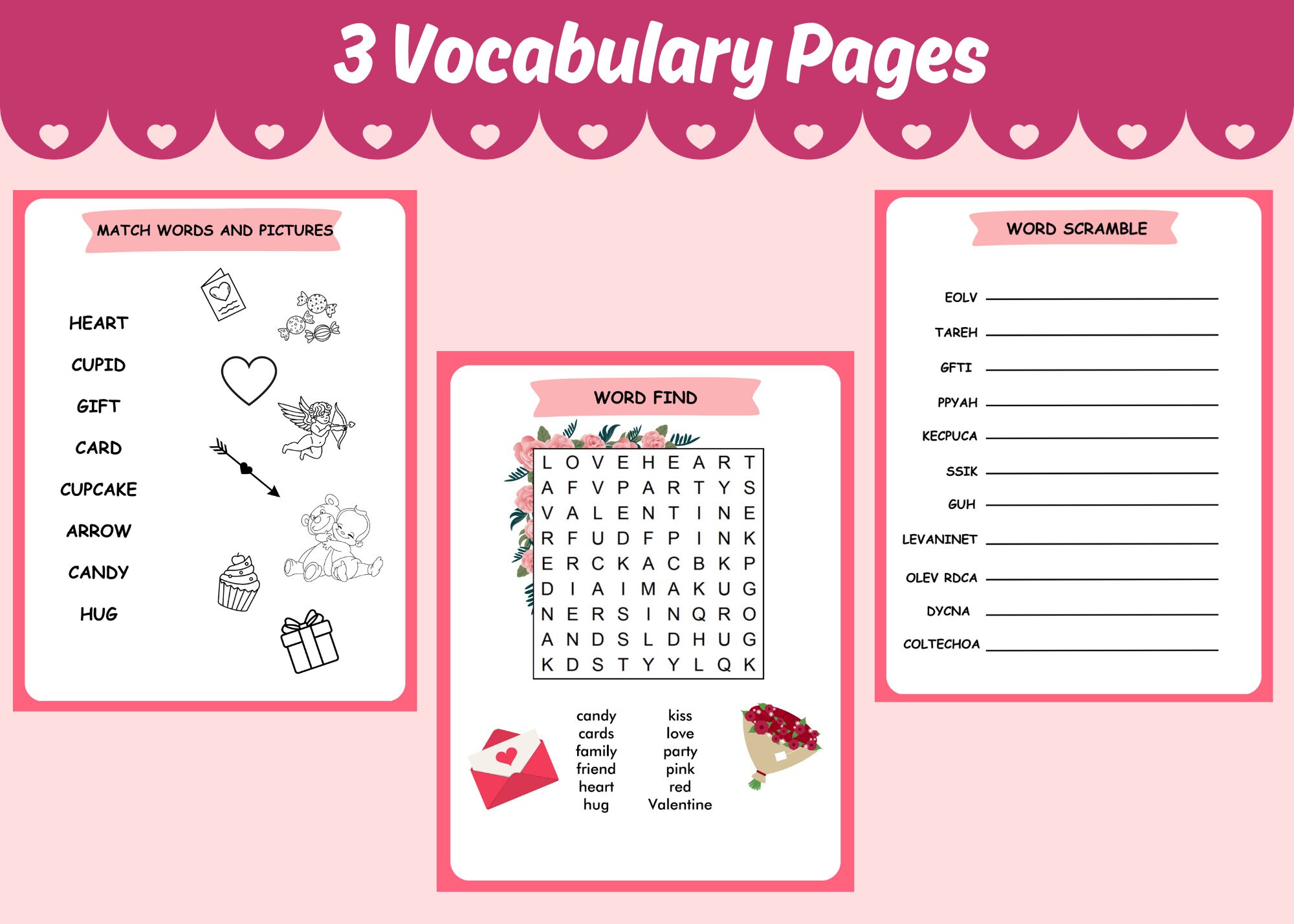 30 Valentine's Printable Activities Bundle for Kids, Classroom/party ...
