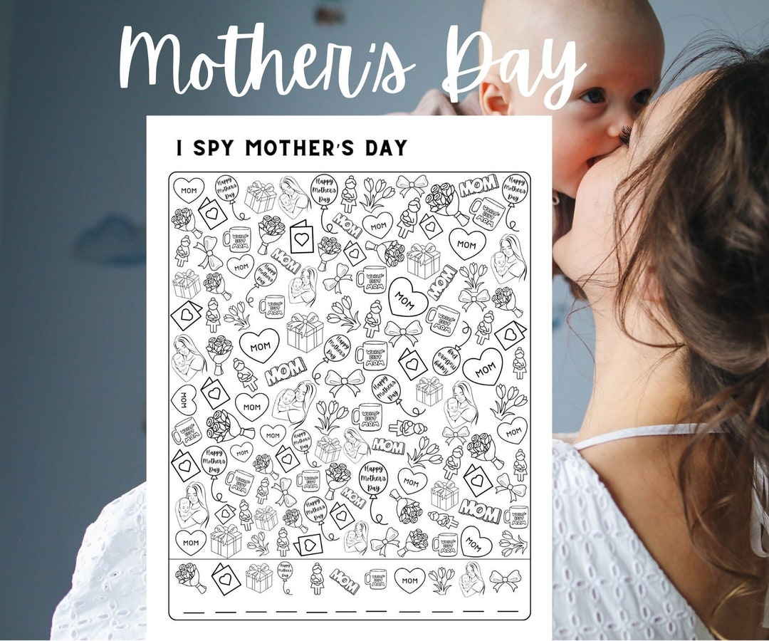 Printable I Spy Mother's Day Coloring Page - Instant Download ...