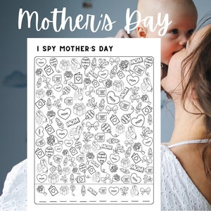 Printable I Spy Mother's Day Coloring Page - Instant Download ...