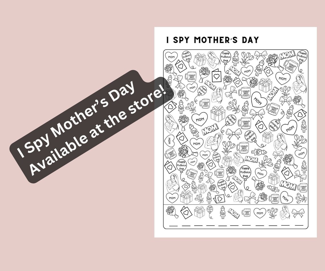 Printable I Spy Father's Day Coloring Page - Instant Download ...