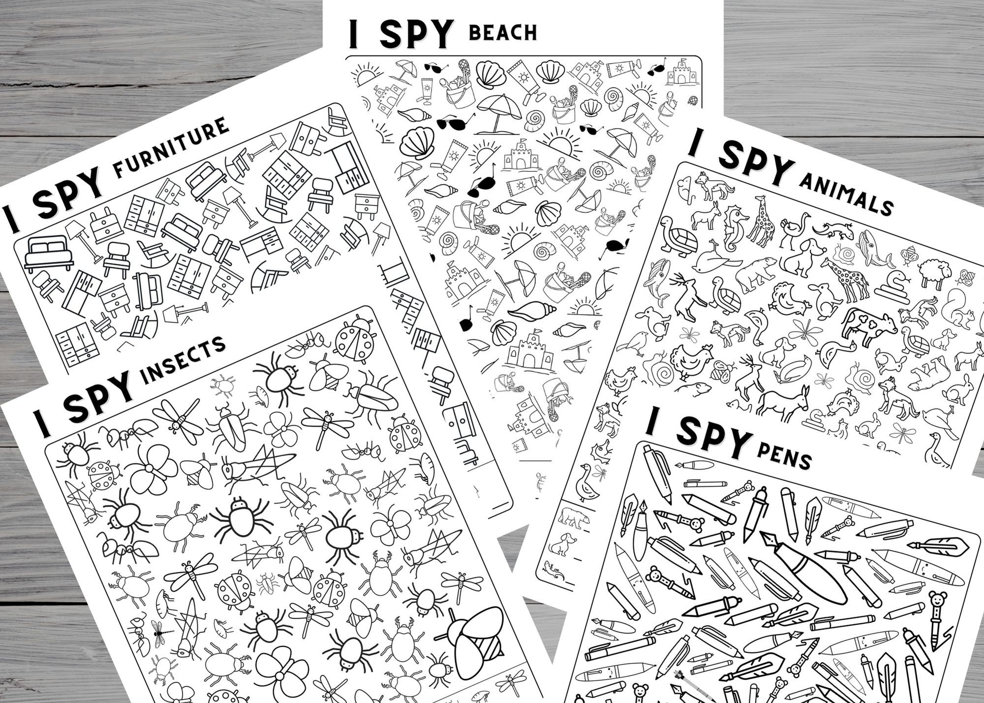 Printable I Spy Coloring Pages Digital Download I Spy Insects, I Spy ...
