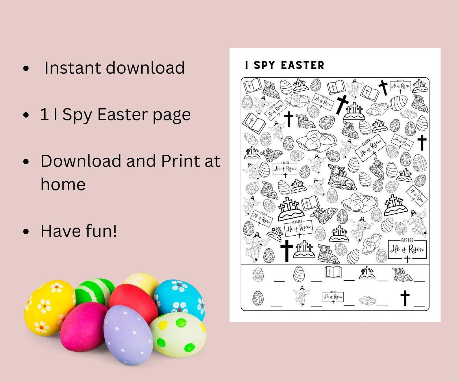 Printable I SPY EASTER Coloring Page for Kids - Christian Easter ...
