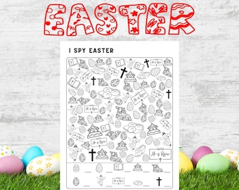 Printable I Spy, Coloring Page, Easter - Etsy