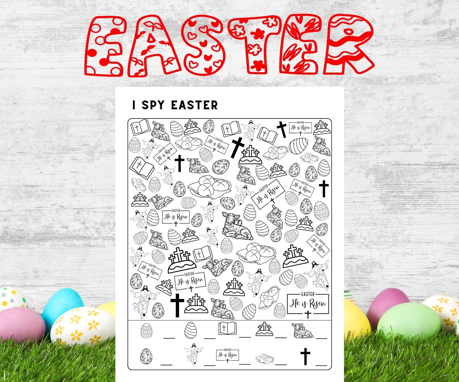 Printable I SPY EASTER Coloring Page for Kids - Christian Easter ...