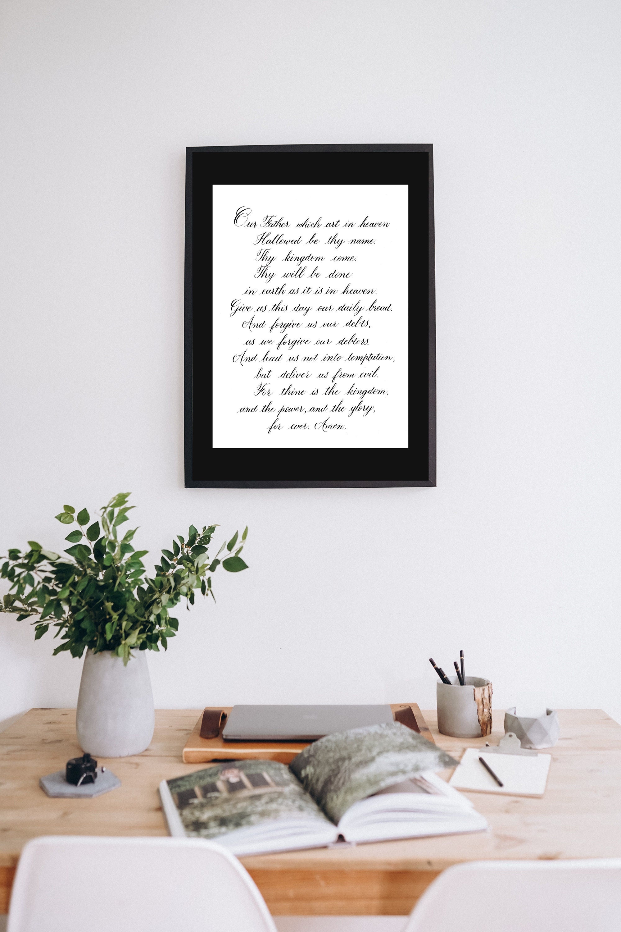 Calligraphy Poem/prayer on 8.5"x11" Paper, Lord's Prayer, Custom ...