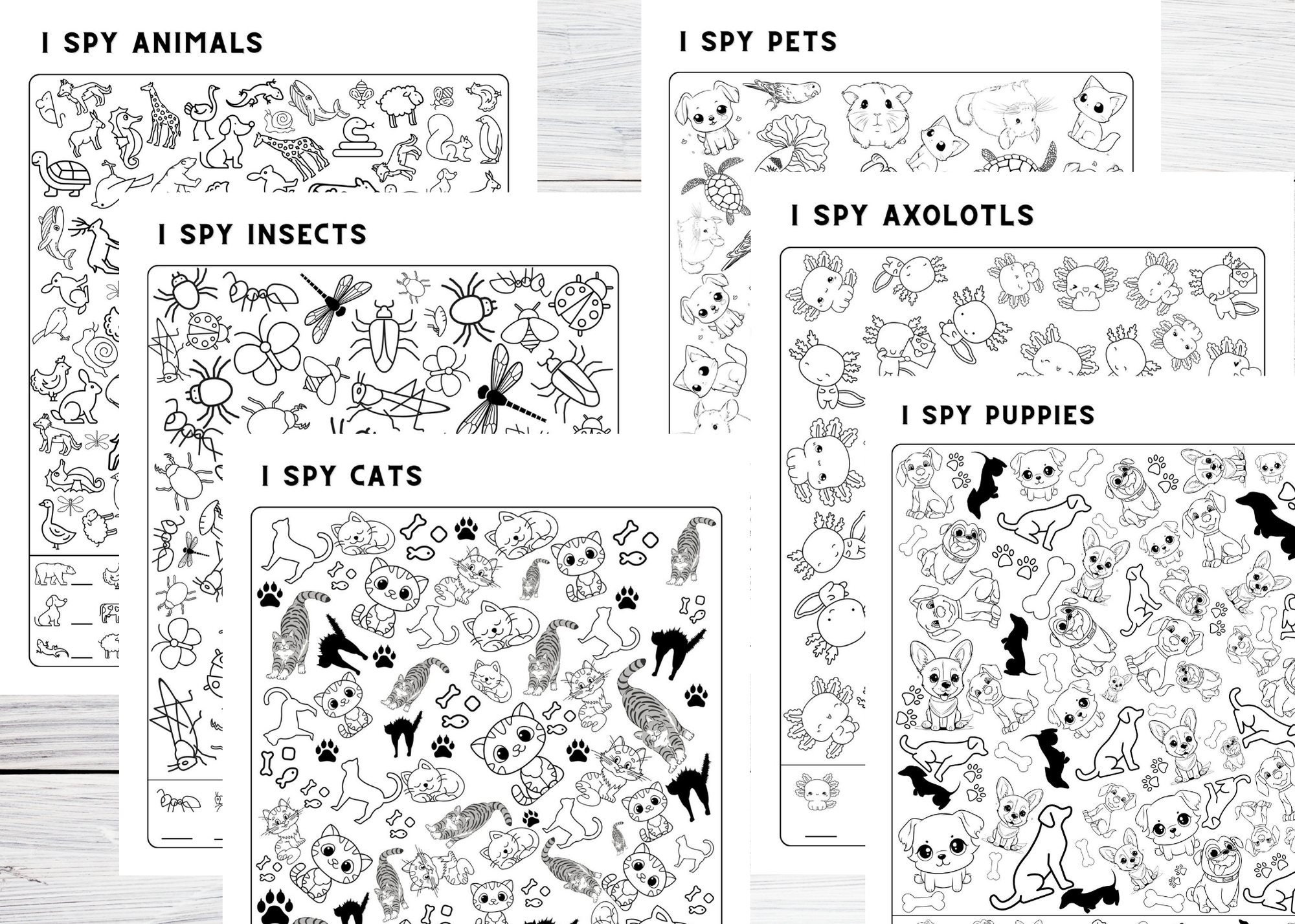 Printable 42 I SPY Pages for Kids Activities for Trips - Holidays, Food ...