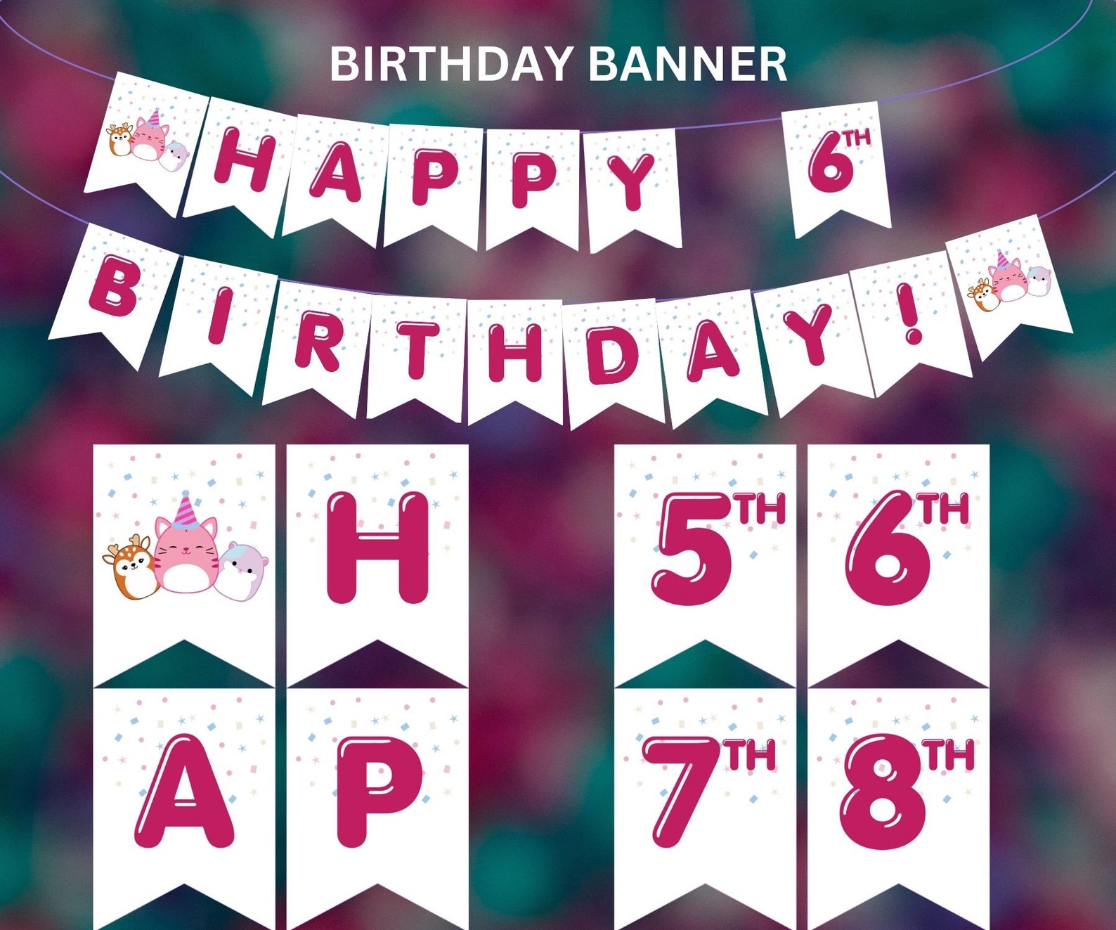 Squishmallow Birthday Invite + Squish Birthday Thank You Tags ...