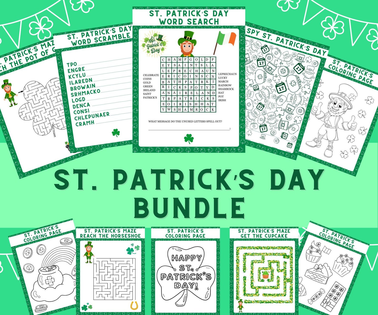St. Patrick's Day Activities PDF Bundle; Printable St. Patrick's Sheets ...