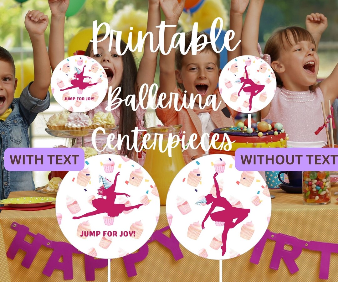 Printable Ballerina Centerpieces, Downloadable Ballerina Birthday ...