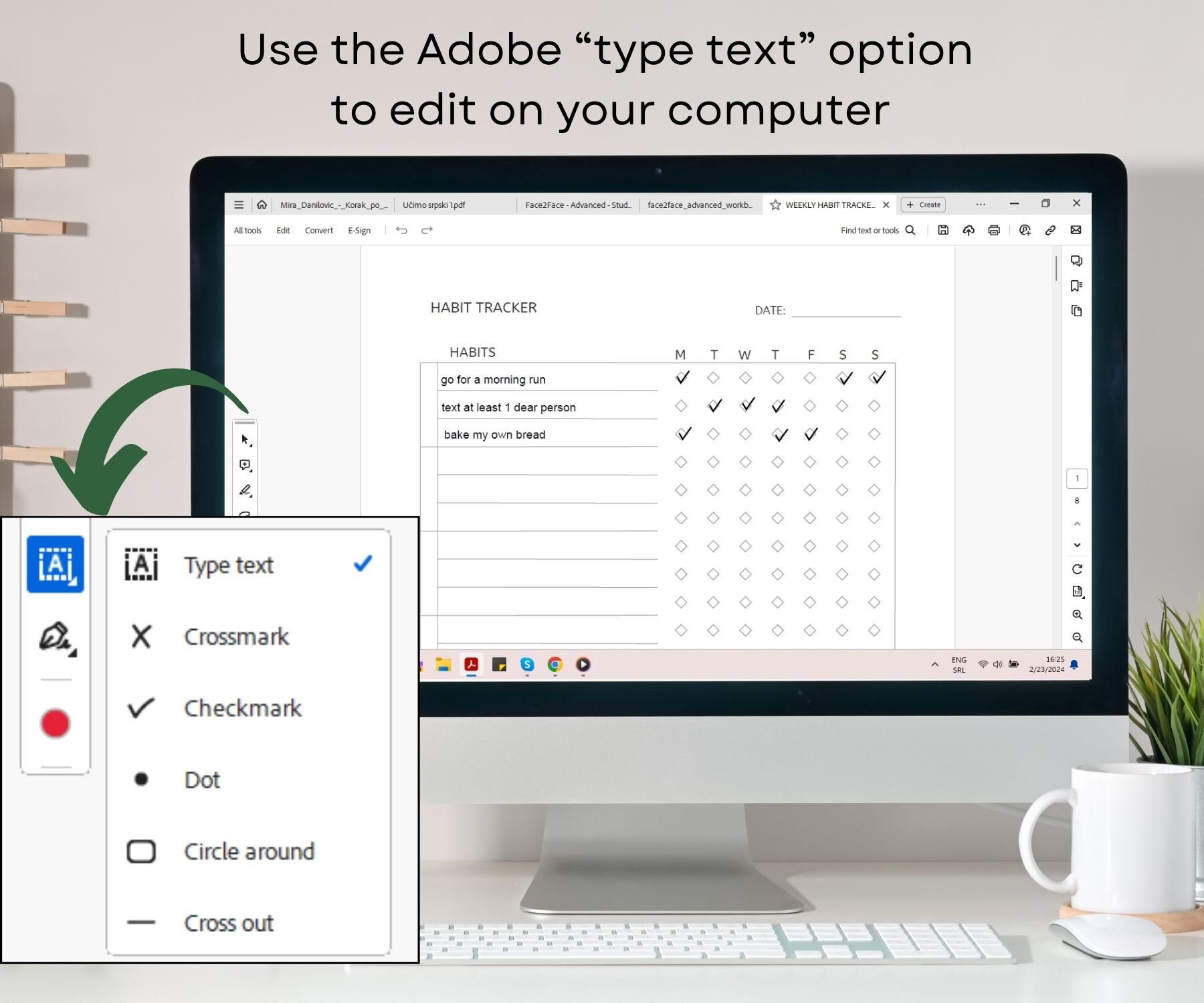 Weekly Habit Tracker Printable With Hearts Cute Minimalist Tracker ...