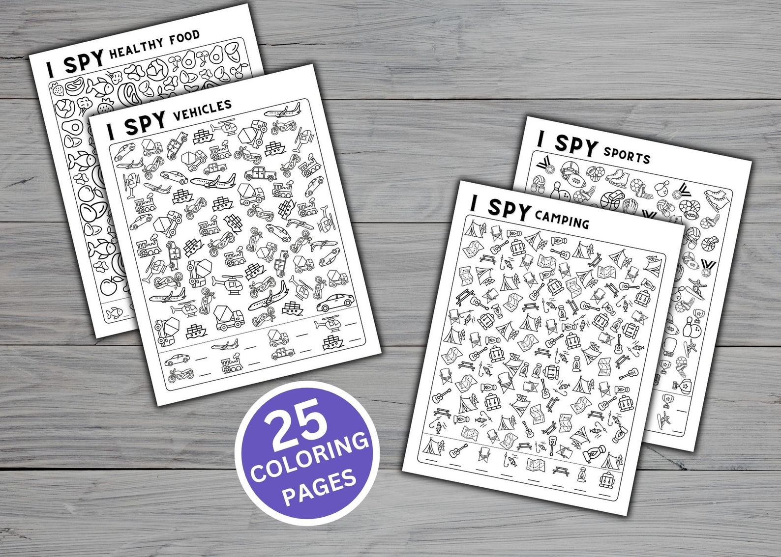 Printable I Spy Coloring Pages Digital Download I Spy Insects, I Spy ...