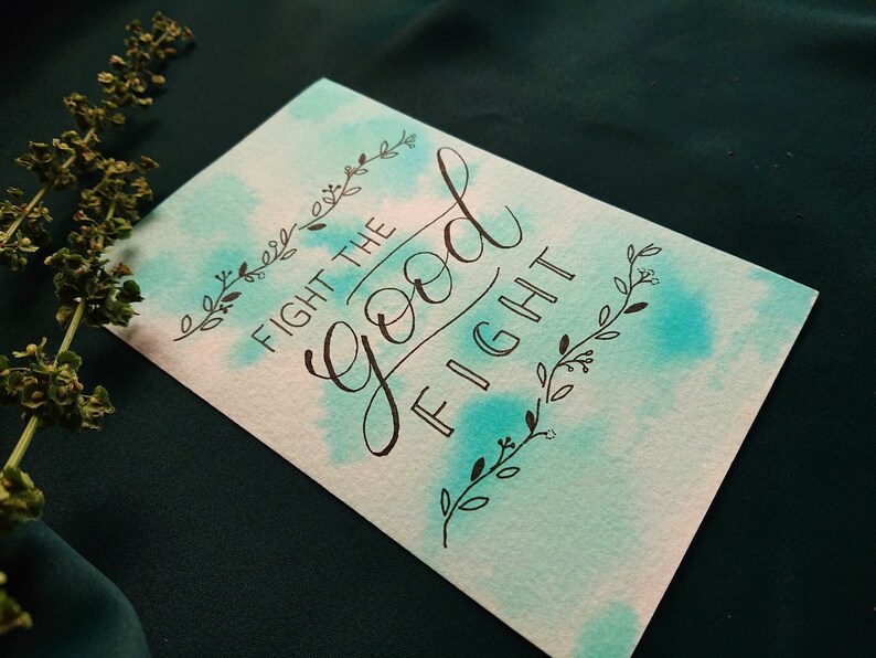 Handwritten Watercolor Calligraphy Card 4 X 6", Personalized Custom ...