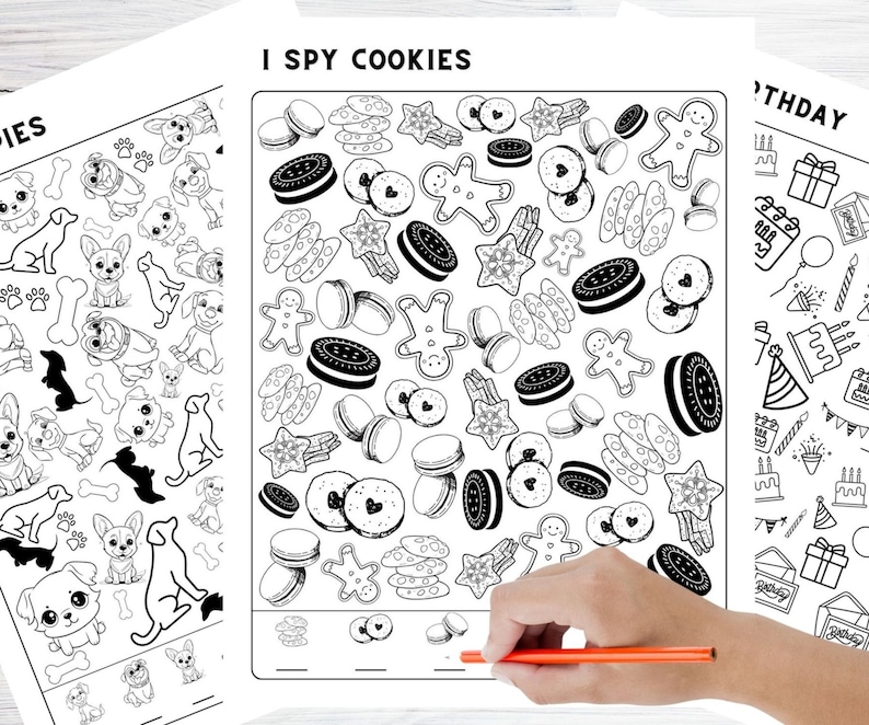 Printable 42 I SPY Pages for Kids Activities for Trips - Holidays, Food ...