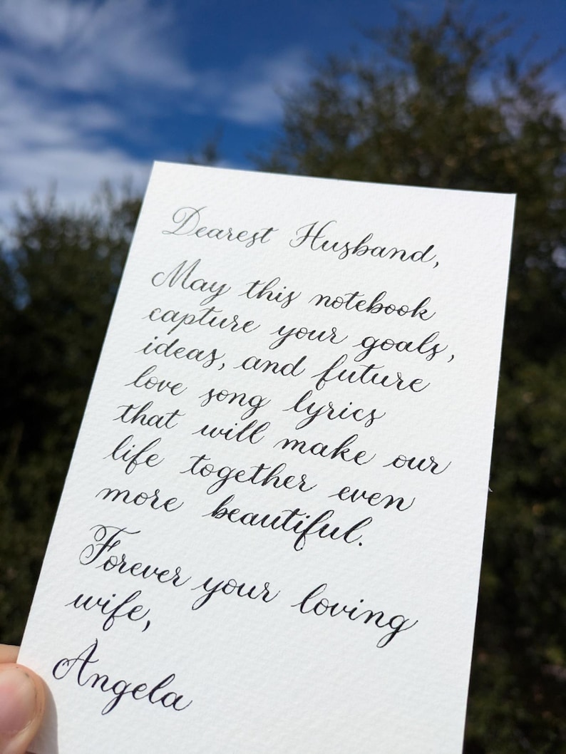 Handmade Custom Calligraphy Card: Personalized Quote, 4x6 - Etsy