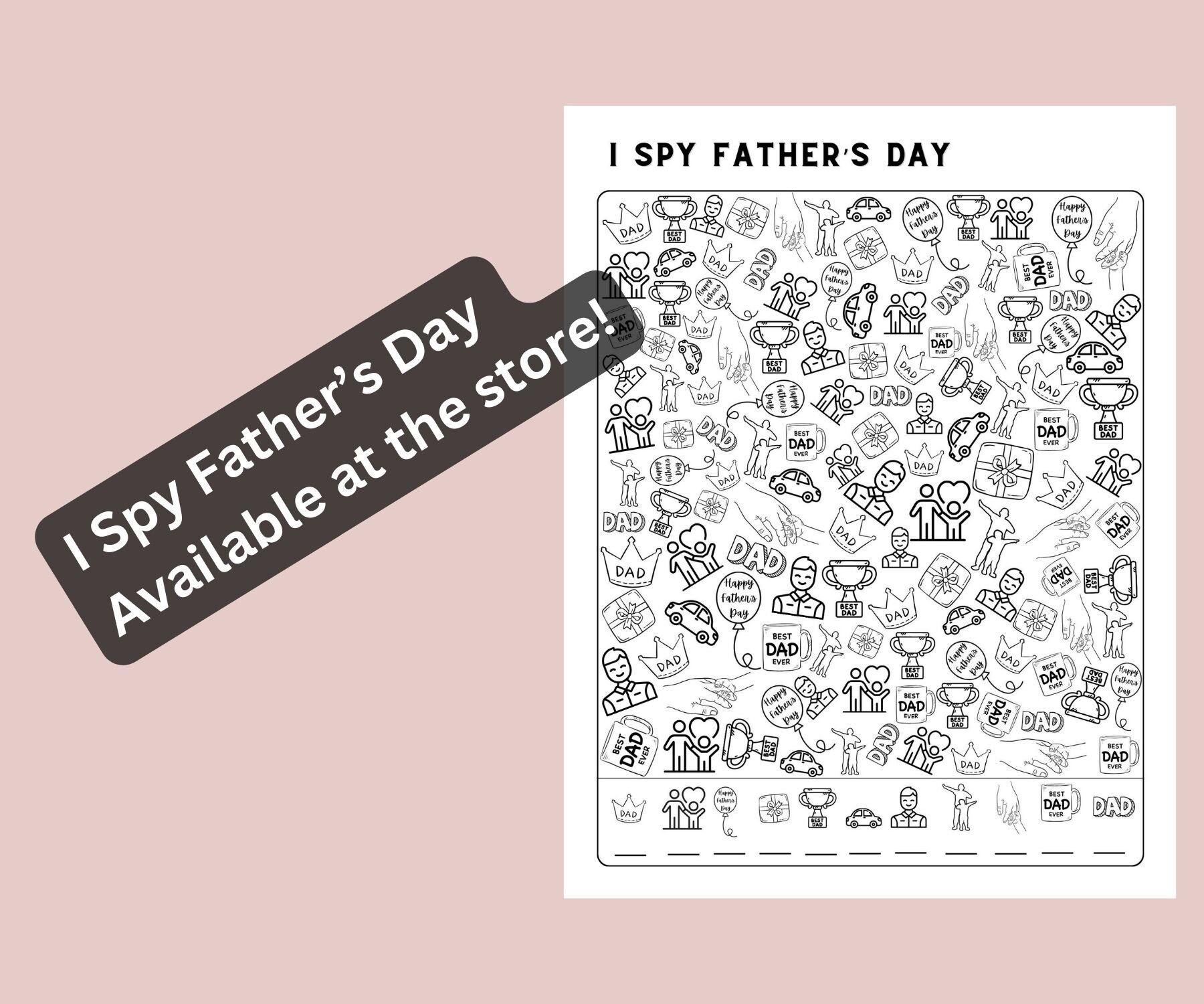 Printable I Spy Mother's Day Coloring Page - Instant Download ...