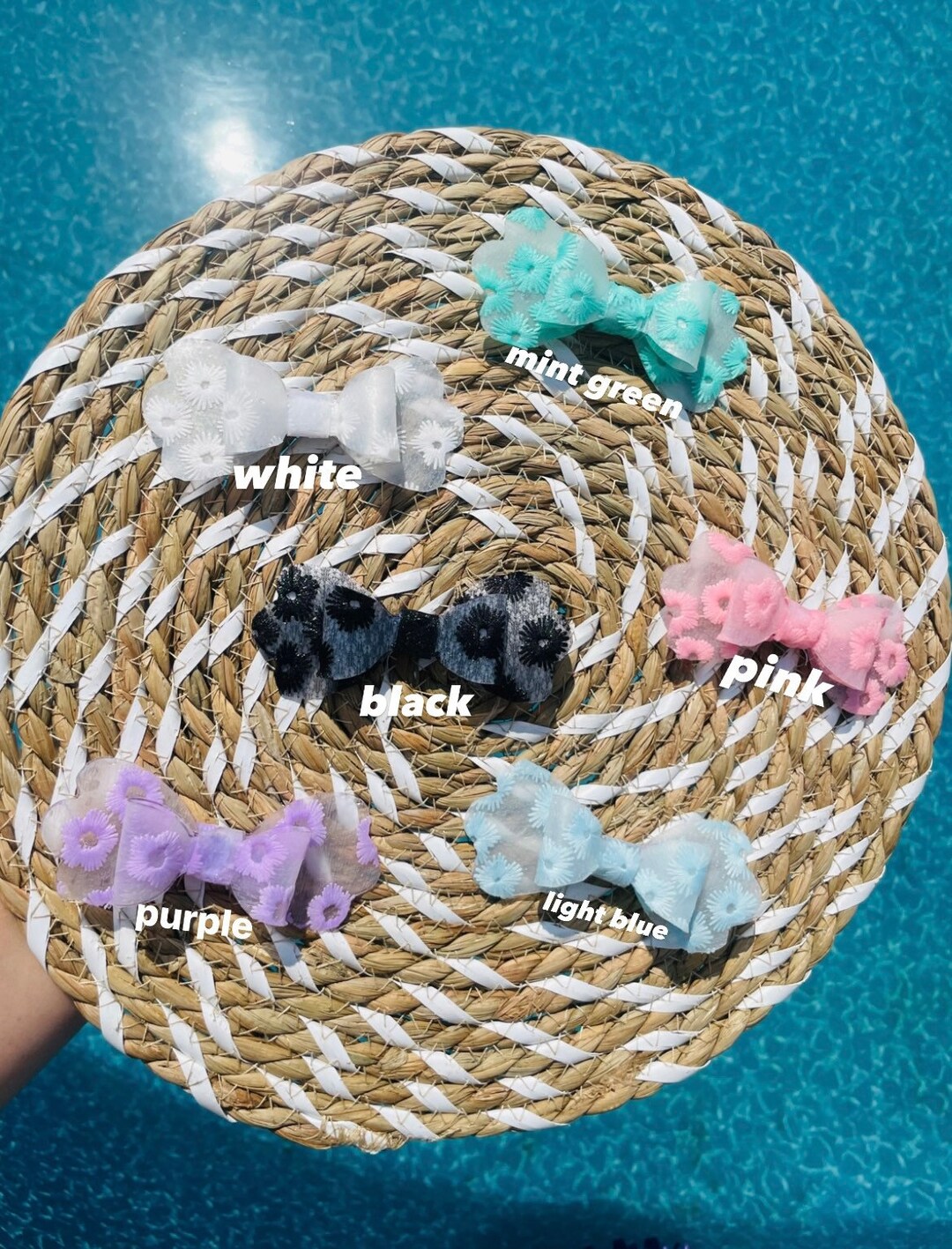 Swim Bows, Waterproof Lace Hair Bow, Textured Hair Bow for Girls, Pool ...