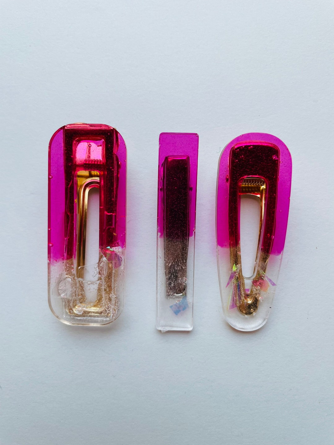 Pink Resin Hair Clip, Minimalist Hair Clip, Toddler Hair Clips, Cute ...
