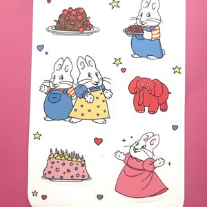Max and Ruby Sticker Sheet Kawaii Stickers Bunny Stickers Cute Pink ...