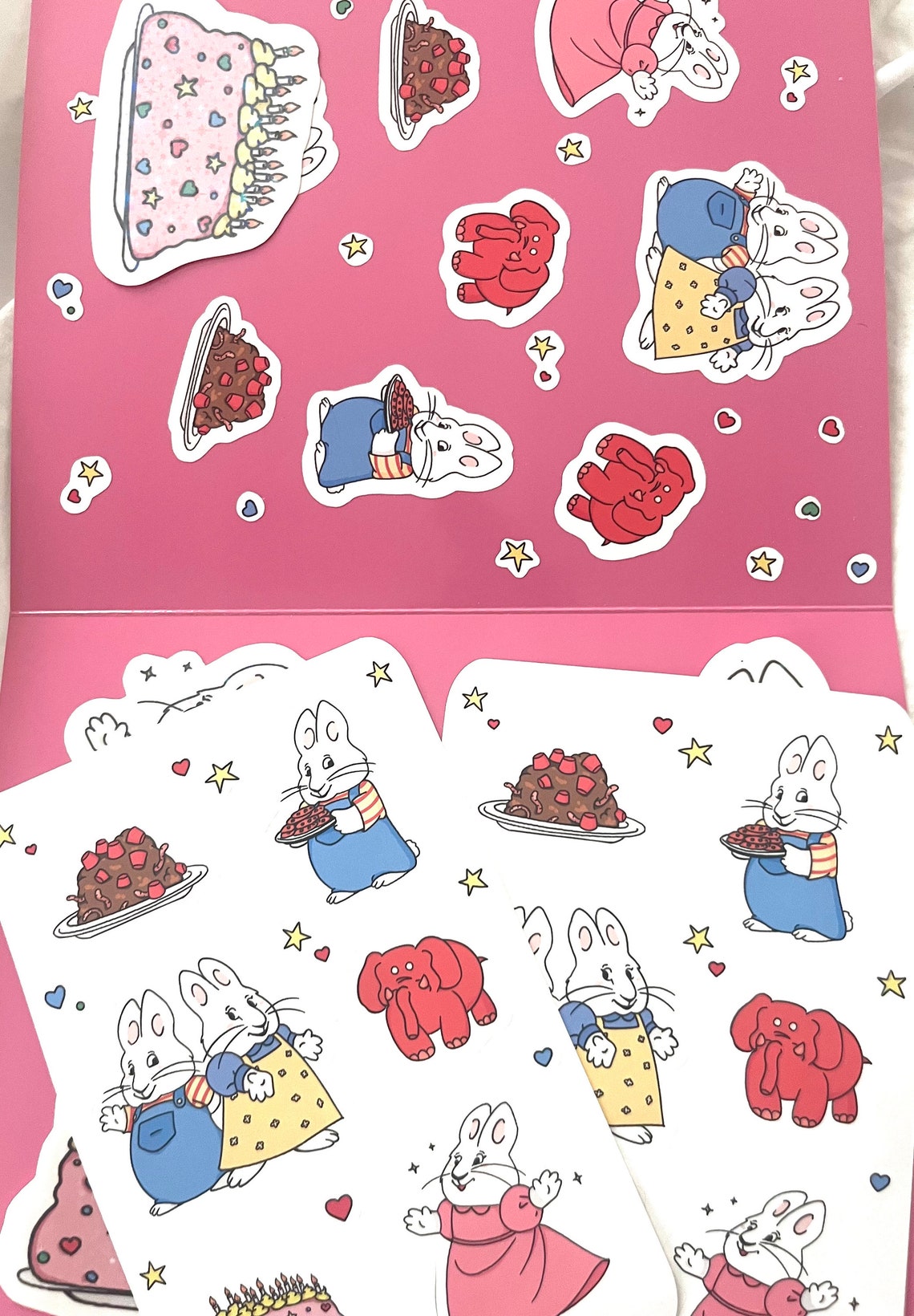 Max and Ruby Sticker Sheet Kawaii Stickers Bunny Stickers Cute Pink ...