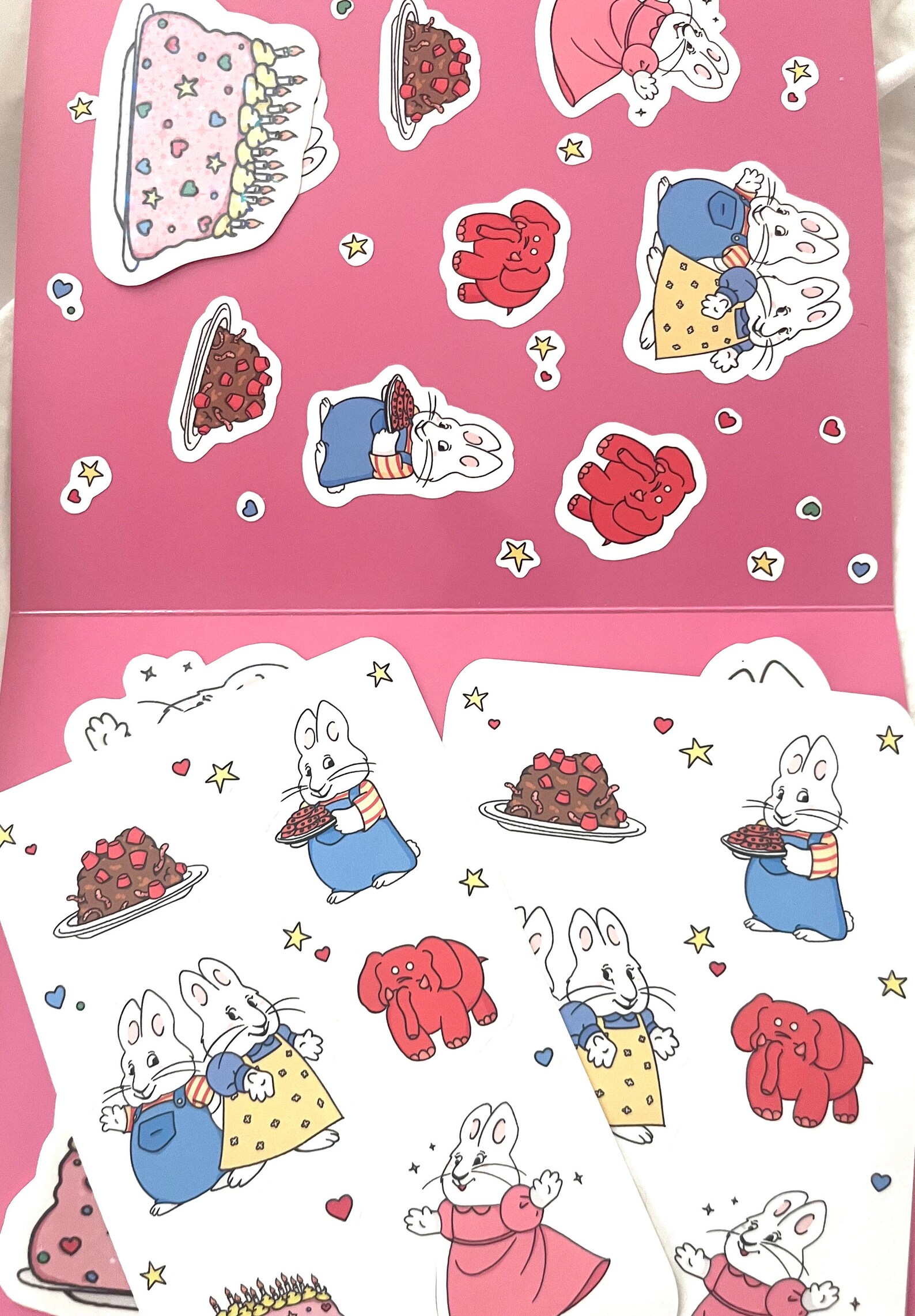 Max and Ruby Sticker Sheet Kawaii Stickers Bunny Stickers Cute Pink ...