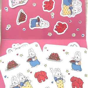 Max and Ruby Sticker Sheet Kawaii Stickers Bunny Stickers Cute Pink ...