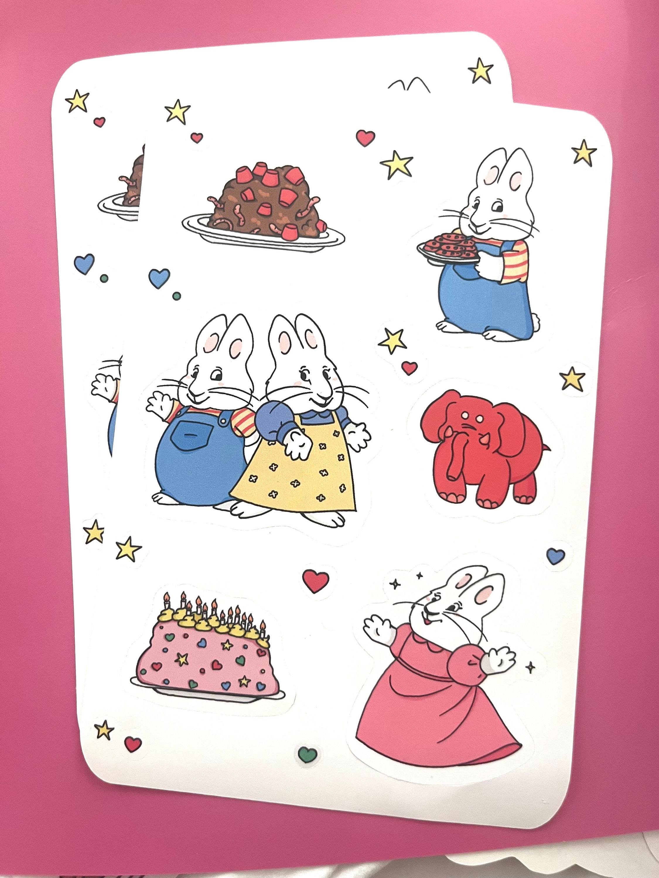 Max and Ruby Sticker Sheet Kawaii Stickers Bunny Stickers Cute Pink ...
