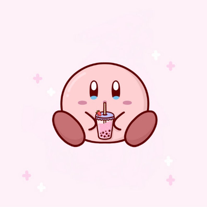 Kawaii Cartoon Pink Boba Tea Digital Strawberry Clipartpink - Etsy