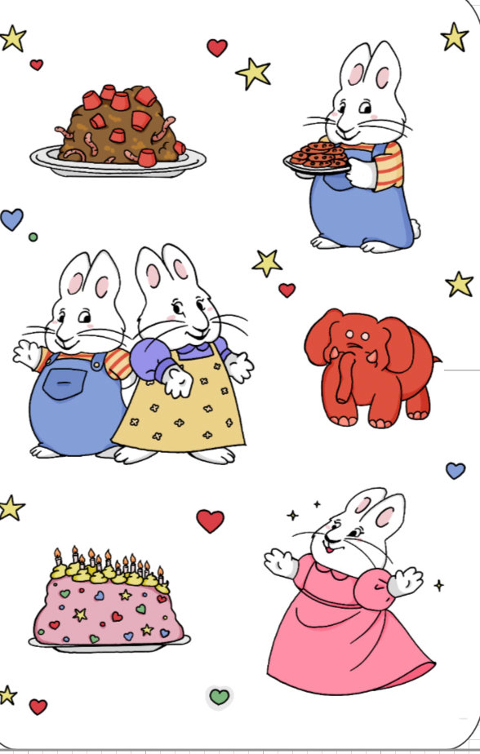 Max and Ruby Sticker Sheet Kawaii Stickers Bunny Stickers Cute Pink ...