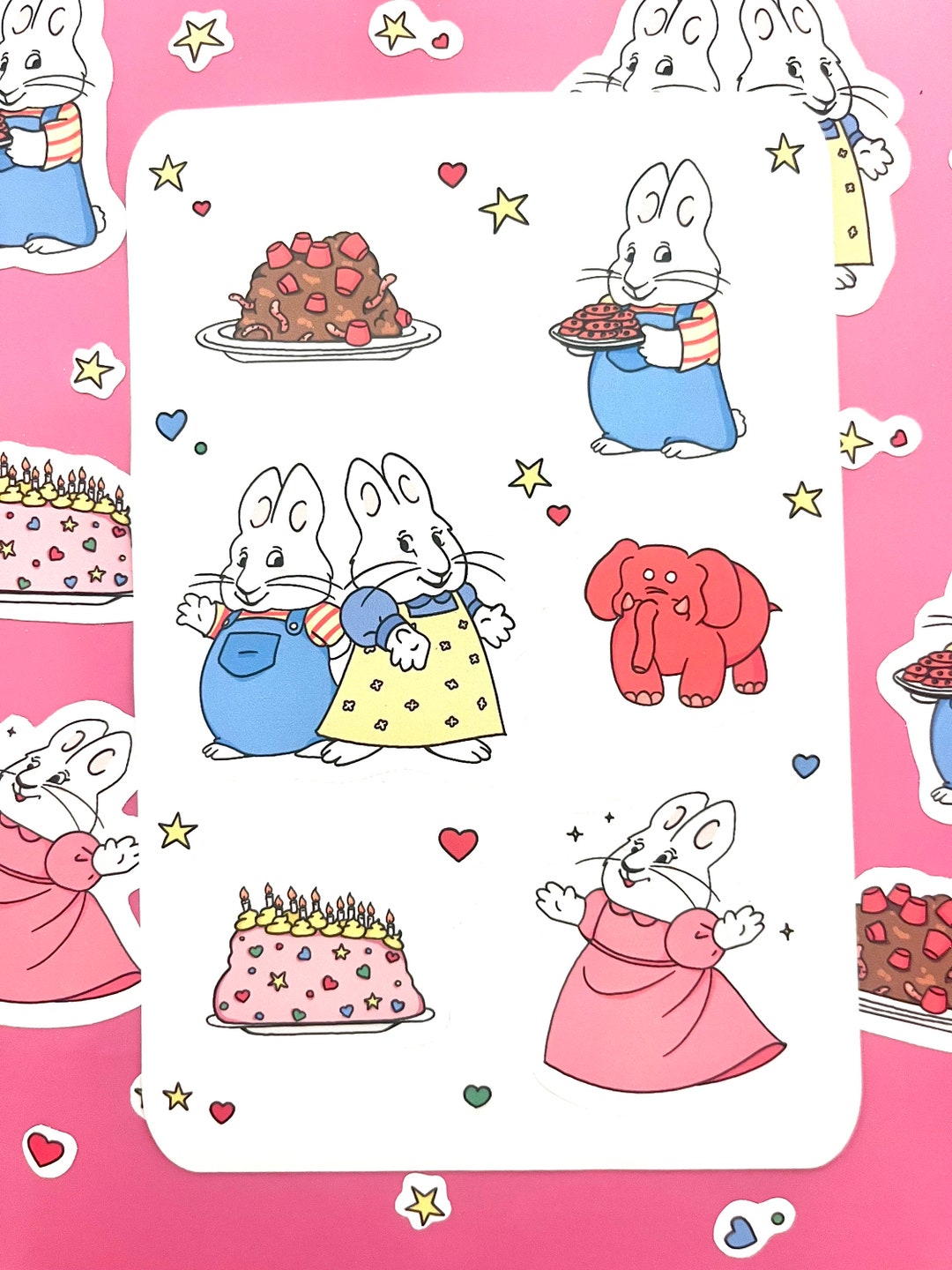 Max and Ruby Sticker Sheet Kawaii Stickers Bunny Stickers Cute Pink ...