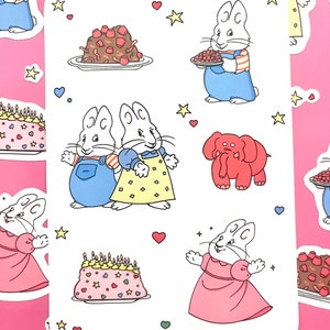 Max and Ruby Sticker Sheet Kawaii Stickers Bunny Stickers Cute Pink ...