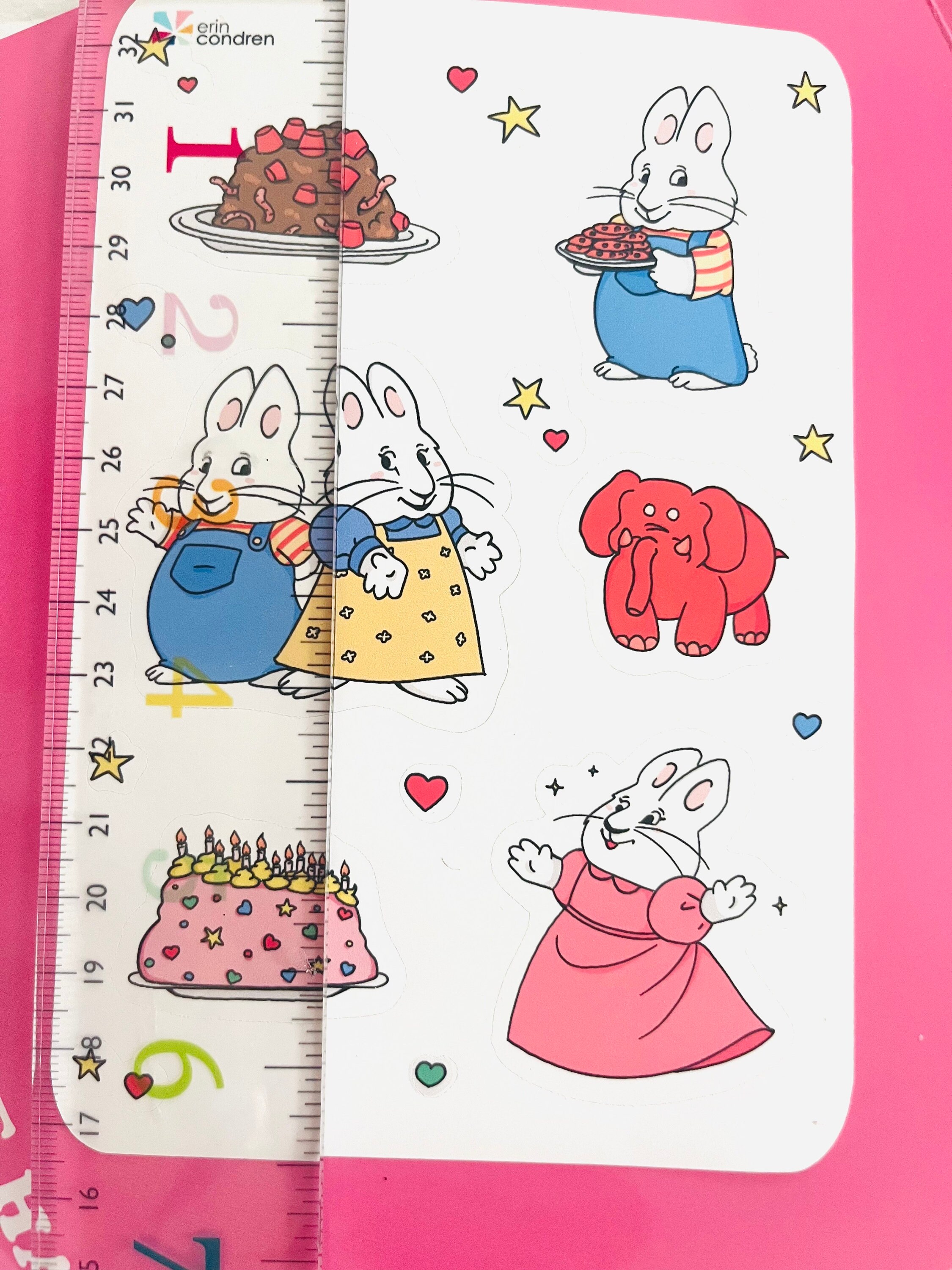 Max and Ruby Sticker Sheet Kawaii Stickers Bunny Stickers Cute Pink ...