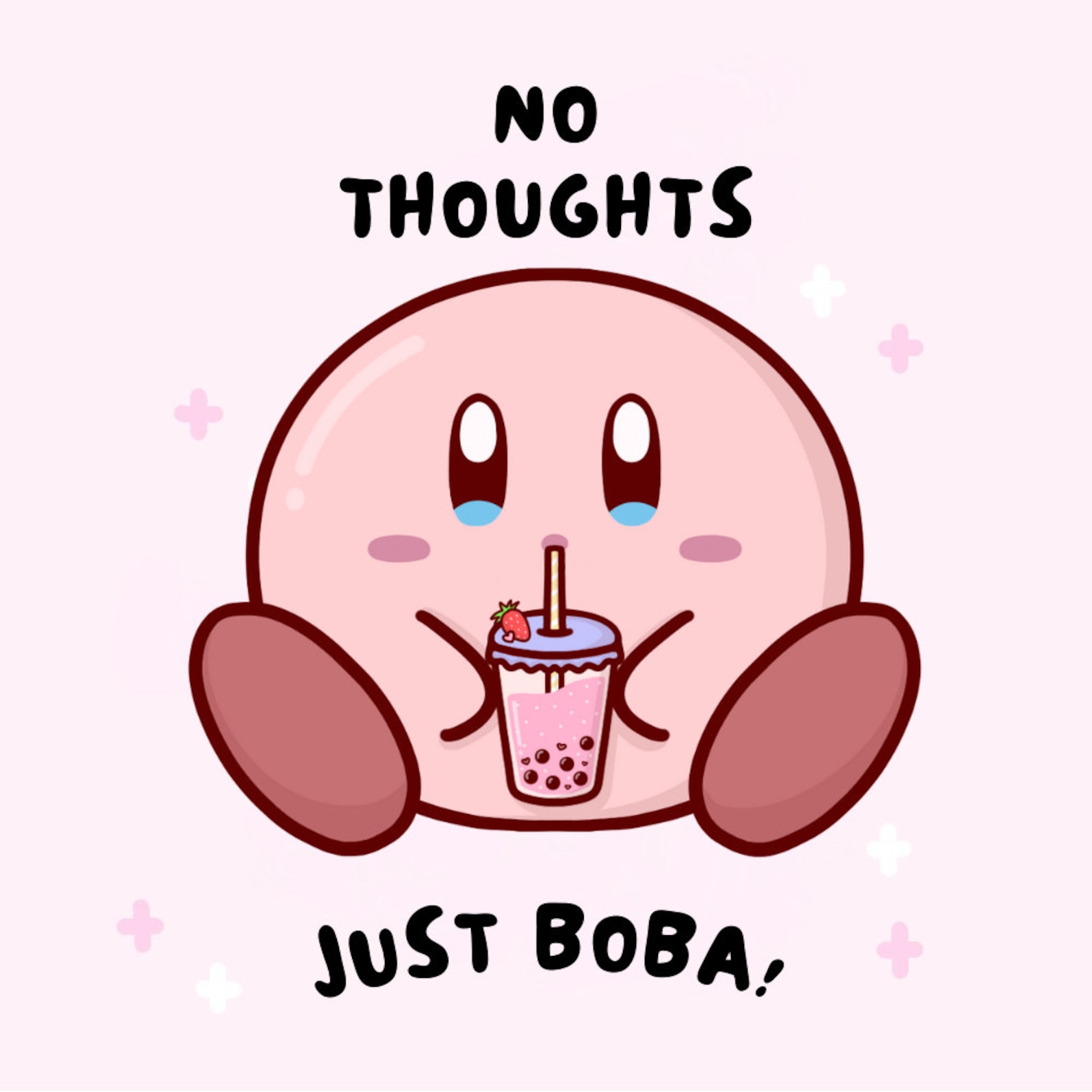 Kawaii Cartoon Pink Boba Tea Digital Strawberry Clipartpink - Etsy