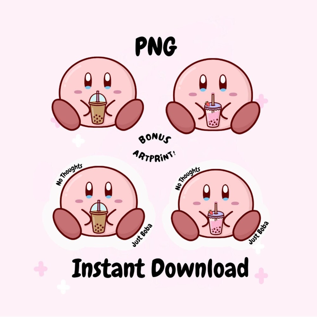 Kawaii Cartoon Pink Boba Tea, Digital, Strawberry Clipart,pink Boba Tea ...