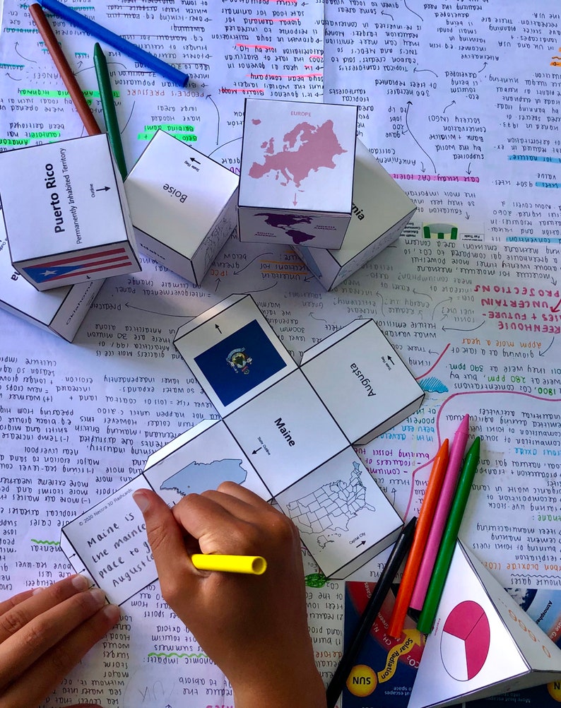 US Geography - 3D Flashcards - Etsy
