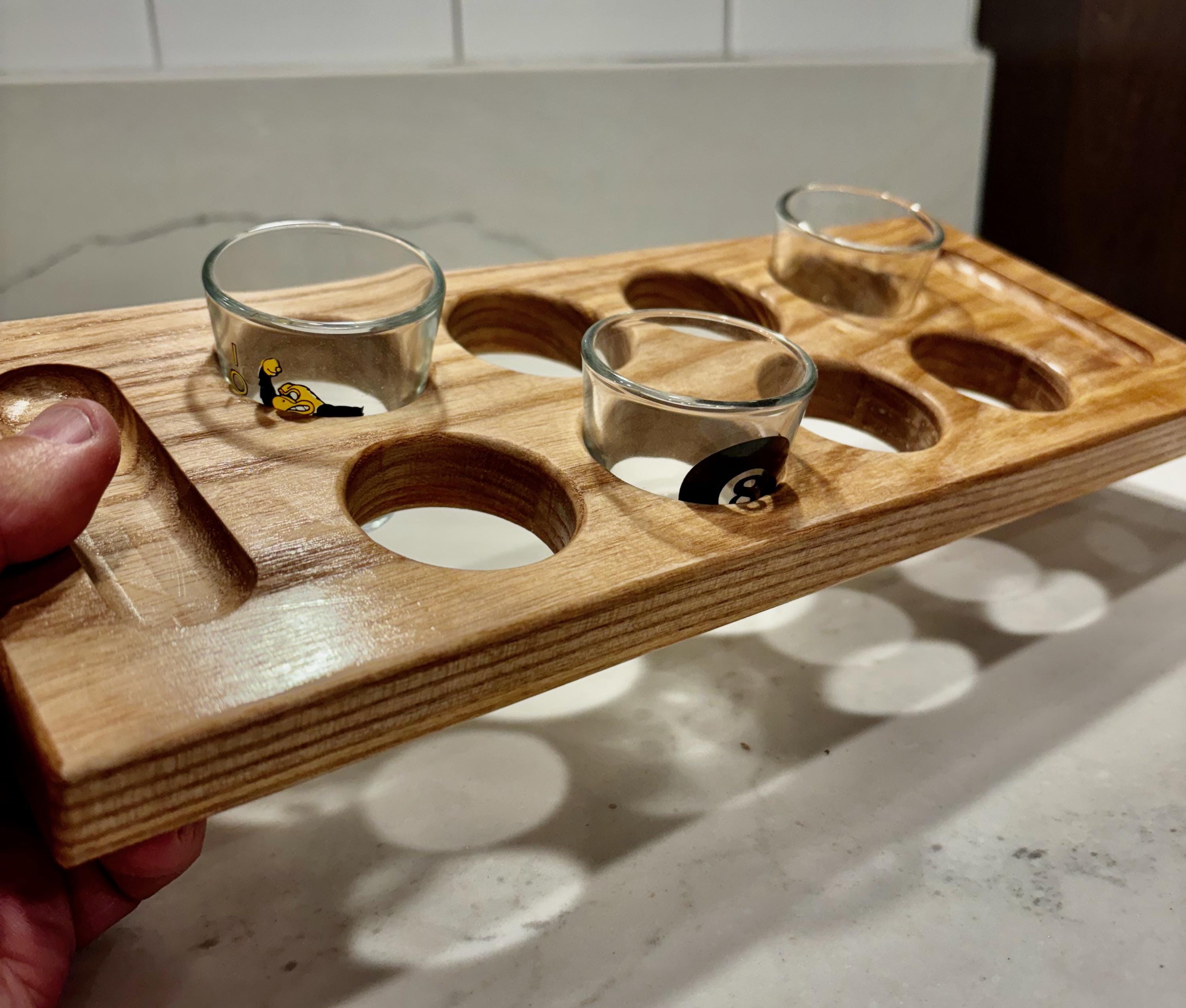 Bespoke Shot Glass Serving Board, Shot Glass Flight Tray, Shot Glass ...