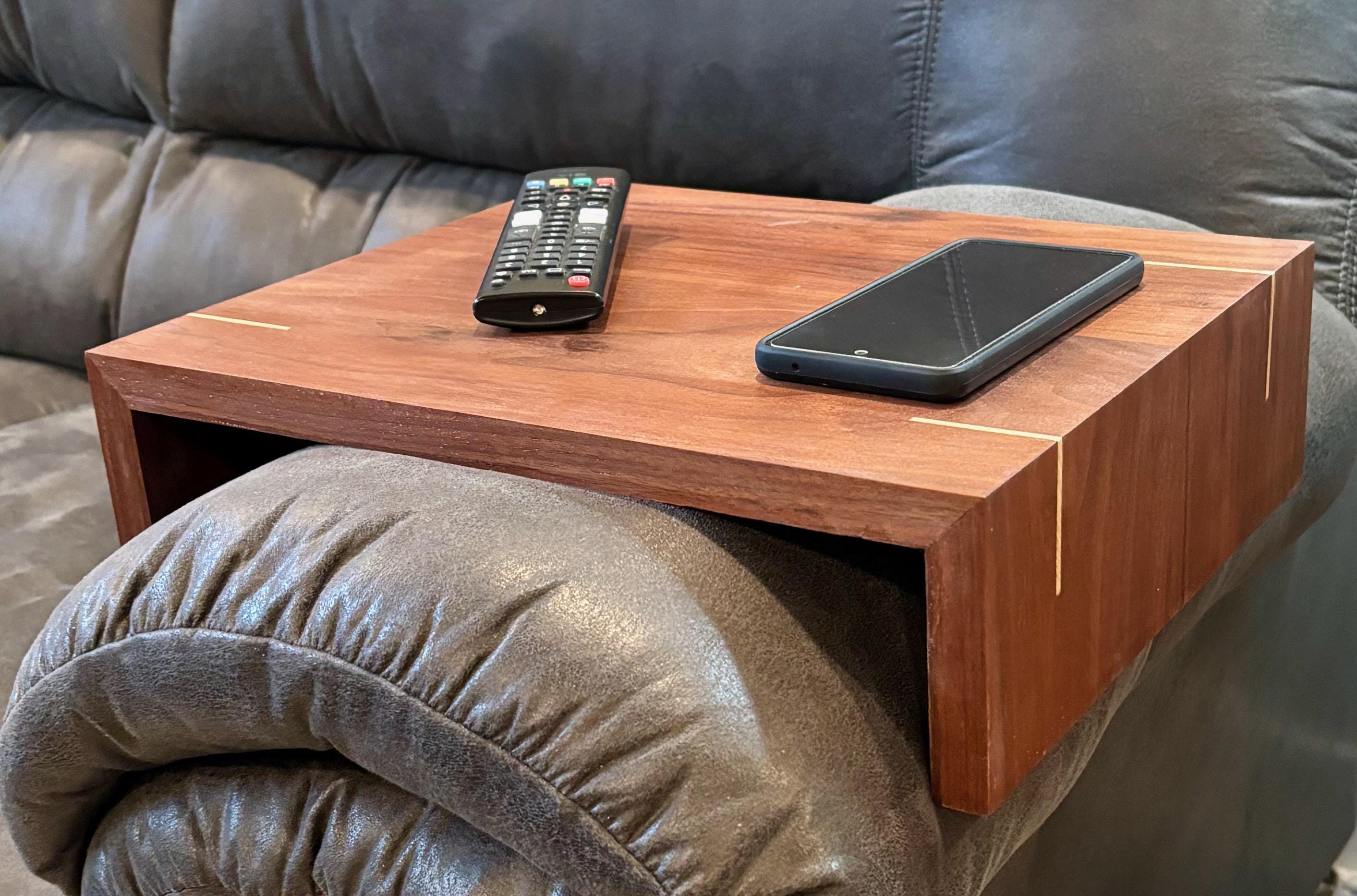 WALNUT Sofa Arm Table Tray, Armrest Table, Couch Arm Table, Wood Arm ...