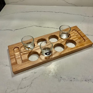 Bespoke Shot Glass Serving Board, Shot Glass Flight Tray, Shot Glass ...