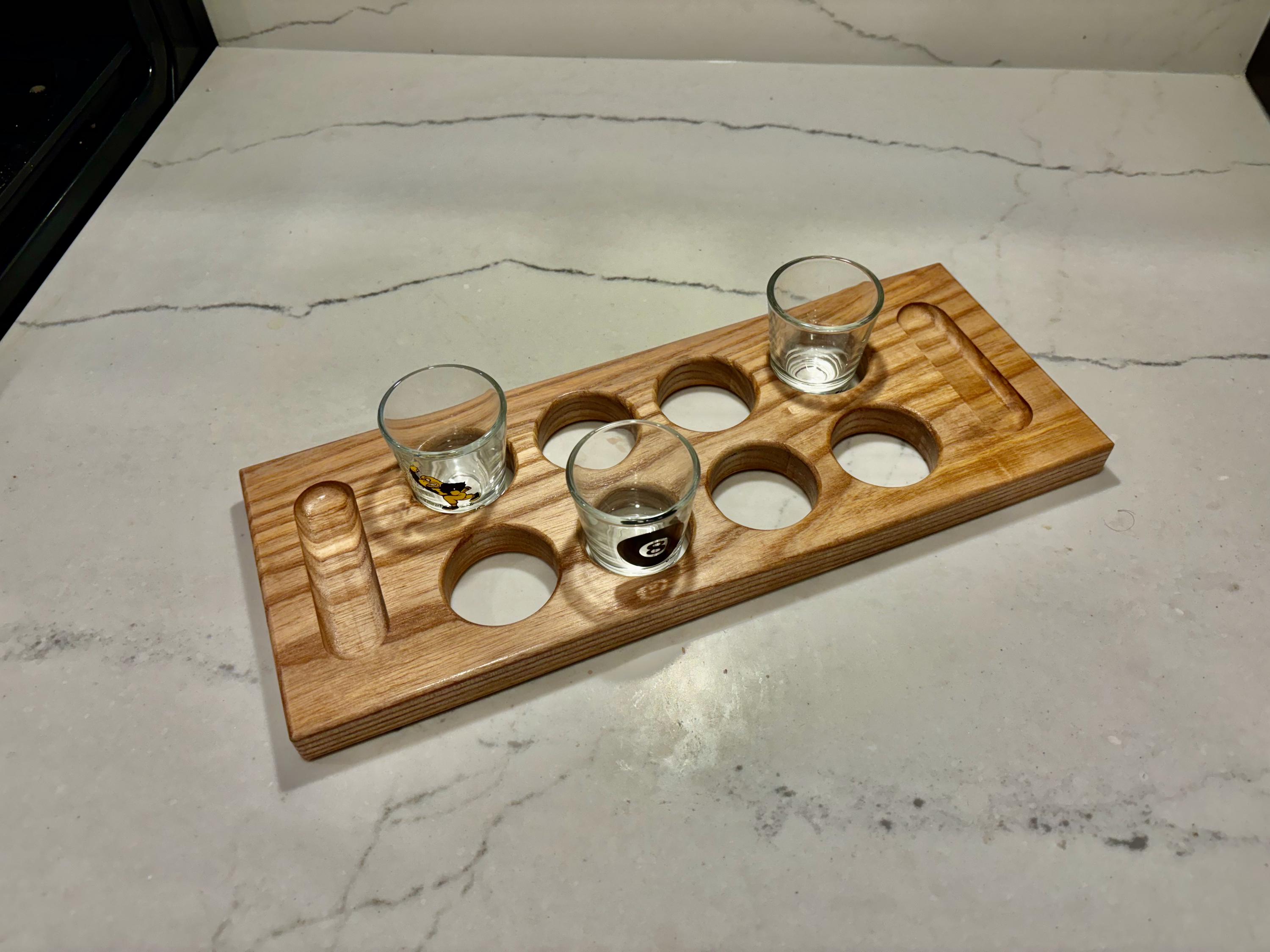 Bespoke Shot Glass Serving Board, Shot Glass Flight Tray, Shot Glass ...