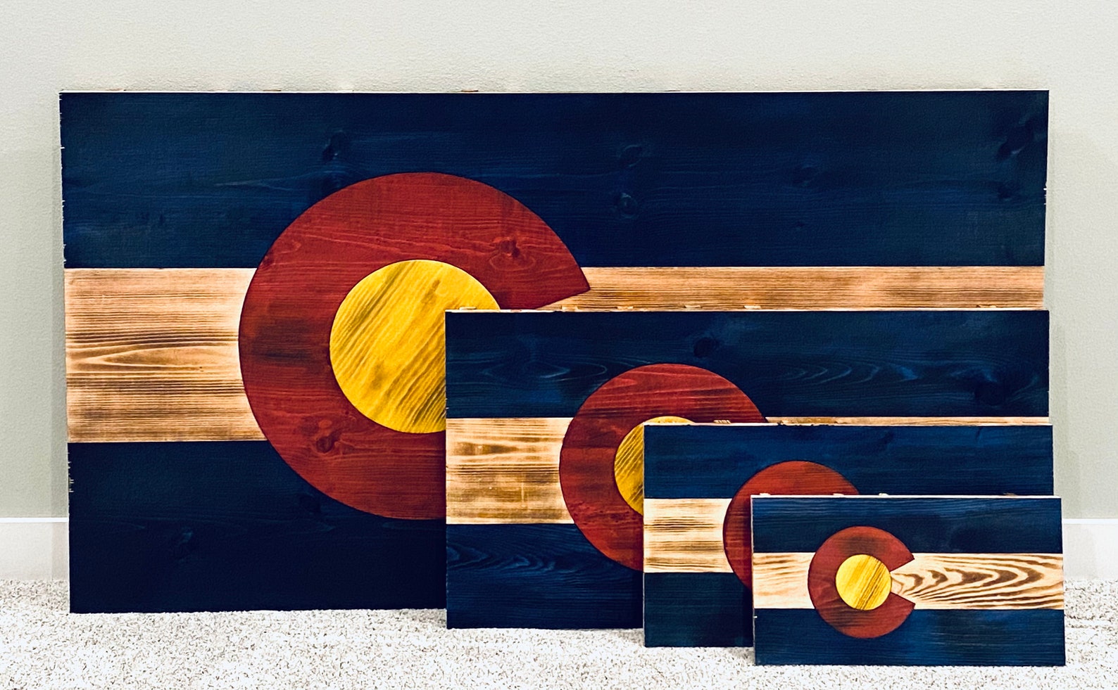 LARGE Colorado Rustic Wood Flag (36"x19"), Colorado Mountain Wall Art ...