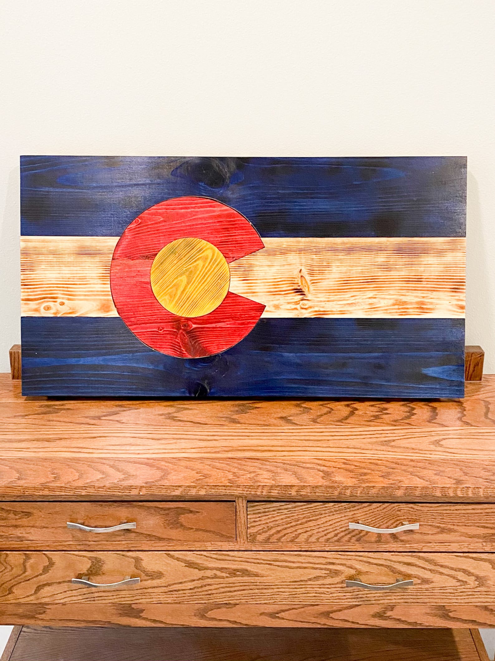 LARGE Colorado Rustic Wood Flag (36"x19"), Colorado Mountain Wall Art ...