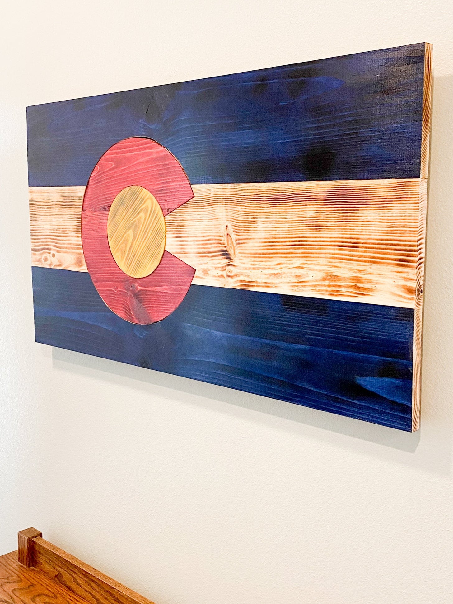 LARGE Colorado Rustic Wood Flag (36"x19"), Colorado Mountain Wall Art ...
