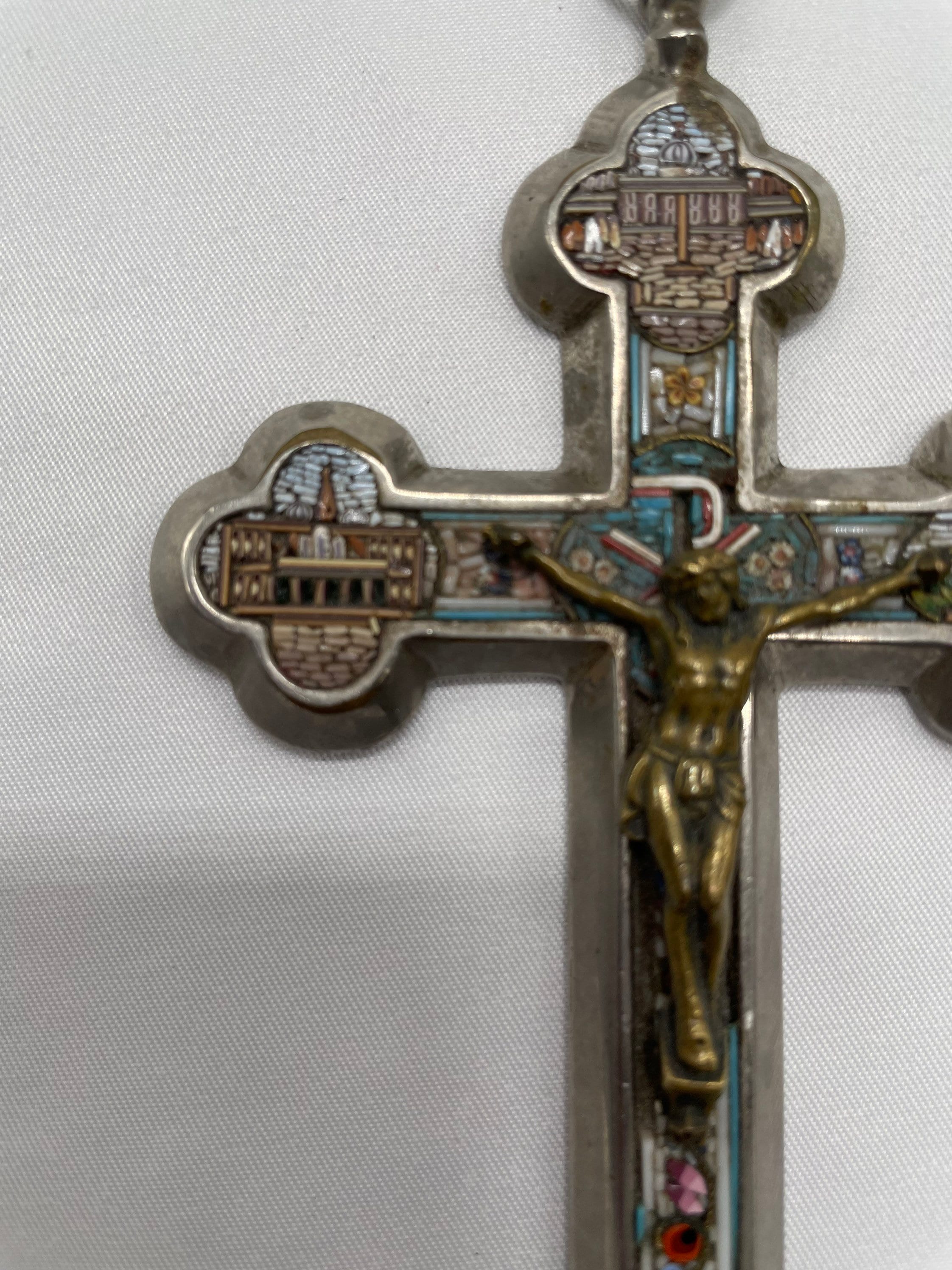 Antique Micro Mosaic Crucifix Beautiful Detailed Work - Etsy