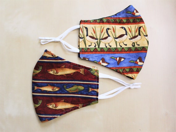 Fish & Geese Face Masks Duck Duck Goose Flock of Fishes | Etsy