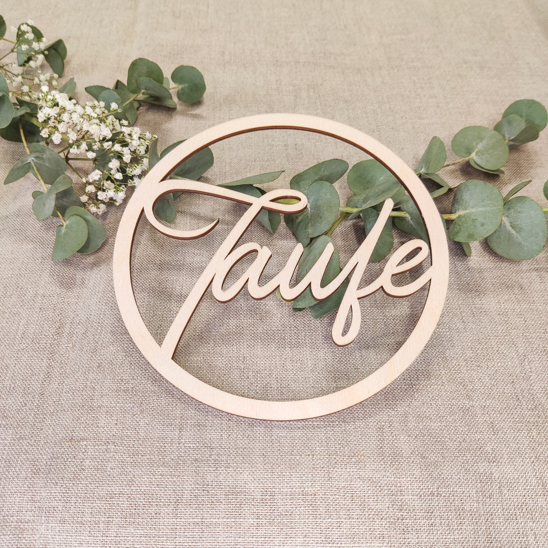 Loop Made of Wood Baptism Lettering / Gift Baptism Laser Cut / Wooden ...